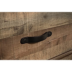 Signature Design by Ashley Trinell Rustic 5 Drawer Chest of Drawers with Nailhead Trim, Warm Brown