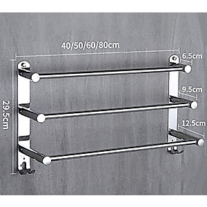 SilteD Towel Rack Wall-Mounted Towel Rail Towel Bar Bathroom,Solid Base,Screw Kit,Easy to Install/50Cm