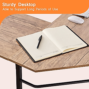 VECELO L-Shaped Corner Computer Desks with CPU Stand Study Writing Table Workstation Gaming Computer Desk for Home Office,Oak