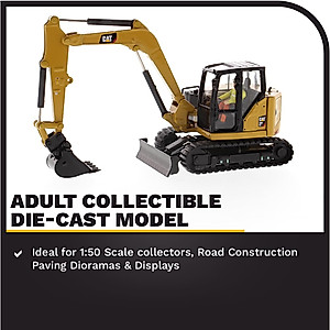 Diecast Masters 1:50 Caterpillar 308 CR Mini Hydraulic Excavator | High Line Series Cat Trucks & Construction Equipment | 1:50 Scale Model Diecast Collectible | Diecast Masters Model 85596