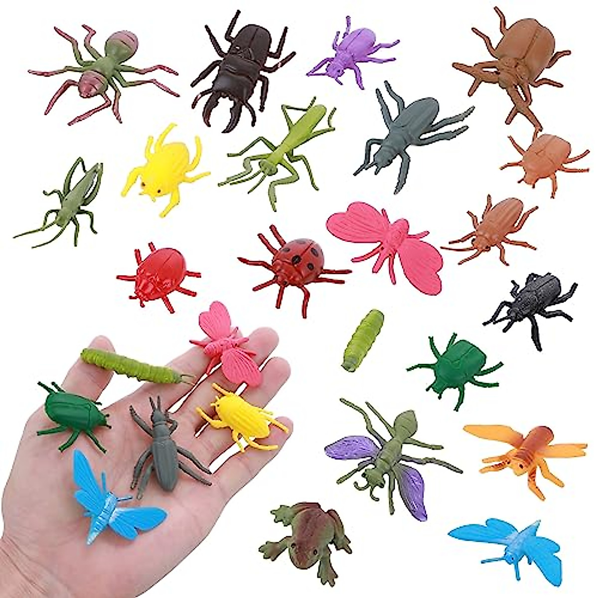 Giantree Mini Insect Figures Toys Set, 20Pcs Plastic Crawling Animals Small Realistic Animal Toys Assorted Animal Insect Figures Playset for Insect Themed Party Halloween Supply