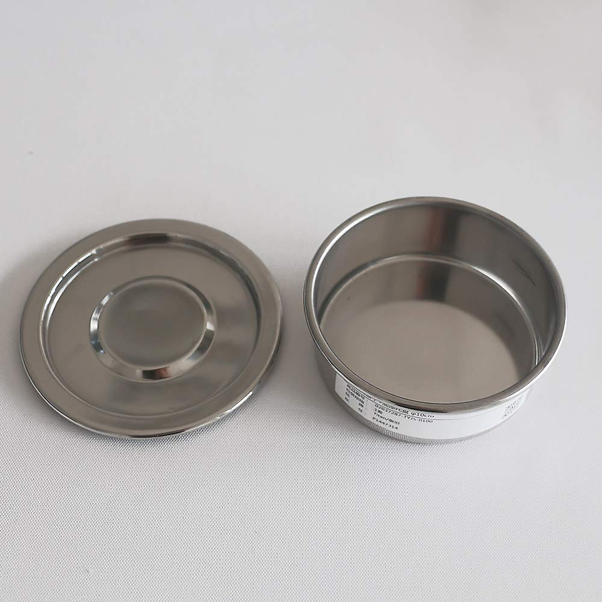Adamas-Beta Test Sieve Pan and Lid for Chrome Plating Steel Frame φ20cm/8" Diameter Sieve
