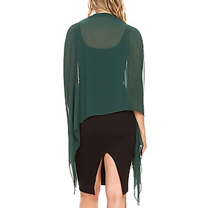 Sakkas 18225 - Jona Women Soft Sheer Chiffon Bridal Wedding Evening Scarf Shawl Wrap Stole - Green - 7029