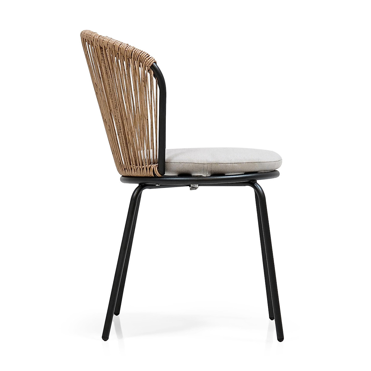 KEIKI Rattan Patio Chairs Set of 2,Outdoor Indoor Dining Armchair for Porch Backyard Garden