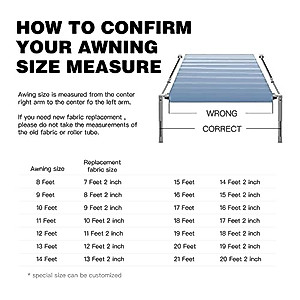 AWNLUX RV Awning Fabric Replacement Waterproof Vinyl Shade Screen for Awnings Camping Universal Fit Fabric Sun Shade UV Sun Blocker Canopy RV Awning Shade Shelter Gray Fade-10'(Fabric 9'2")