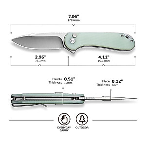 CIVIVI Elementum II Pocket Folding Knife, 2.96" Nitro-V Steel Blade G10 Handle Utility Knife with Deep Carry Pocket Clip for Camping Hiking Hunting C18062P-2