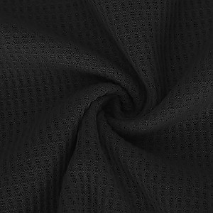 Womens Hooded Sweatshirts Waffle-Knit Loose Casual V Neck Long Sleeve Hoodies Drawstring Pullover Tops with Pocket