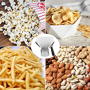 5 PCS Single Handle chips Scoop, Stainless Steel Single Handle French Fry and Popcorn Scoop for Commercial and Personal Use, by GENHAKON.