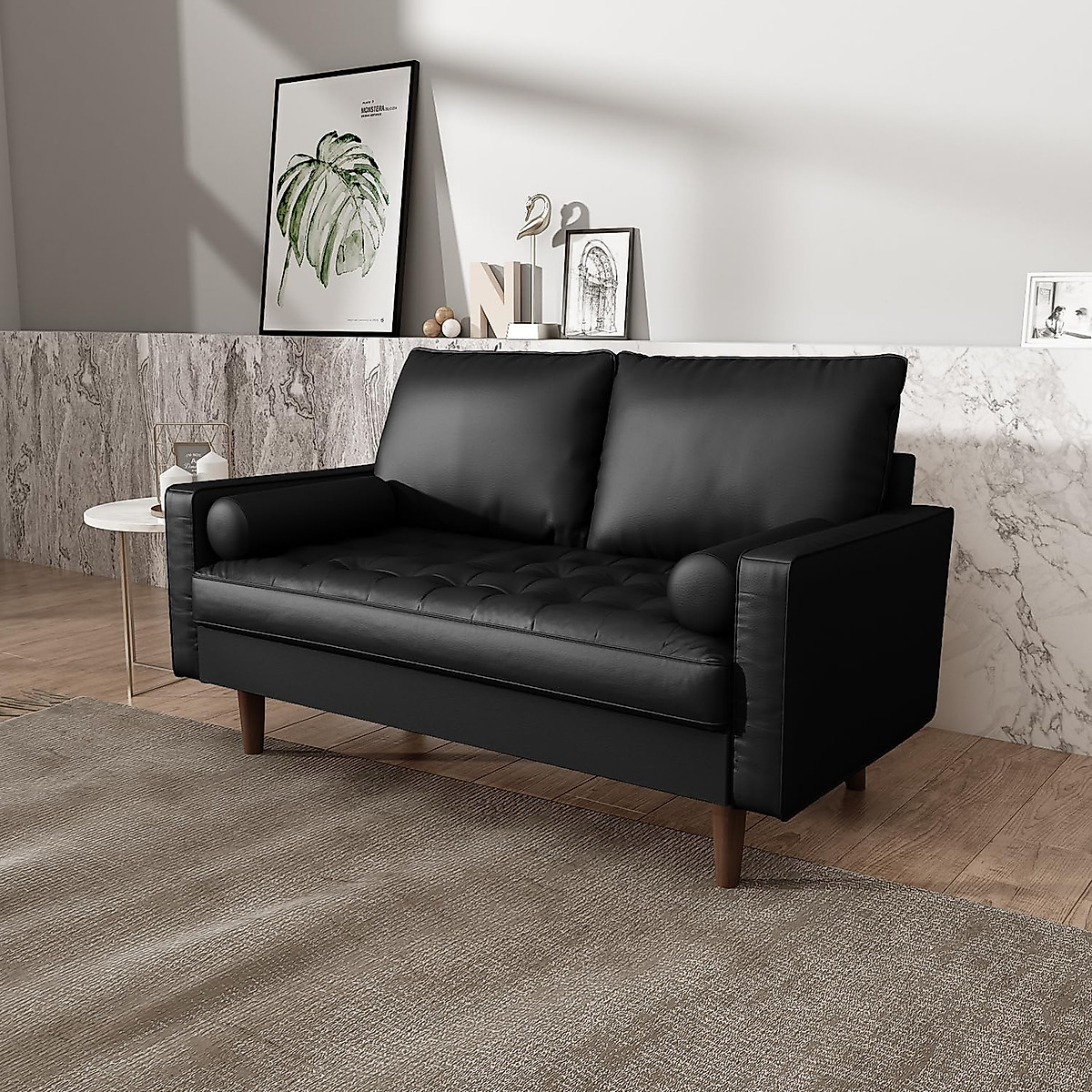 Kingway Inc Loveseat Love, 2 Seat, Black