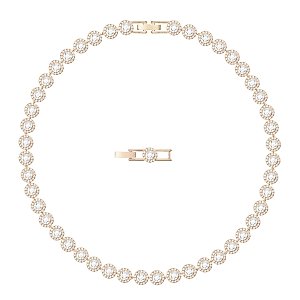 Swarovski Una Angelic All-Around Choker Necklace, Clear Swarovski Crystals and Matching Crystal Pavé with a Rose-Gold Tone Finish Setting