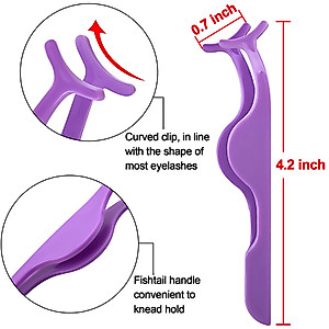 BQTQ 84 Pieces Eyelash Applicator Tool Plastic Eyelash Tweezers False Eyelashes Extension Tweezers Fish Tail Clip for Lashes Application and Removal, 14 Colors