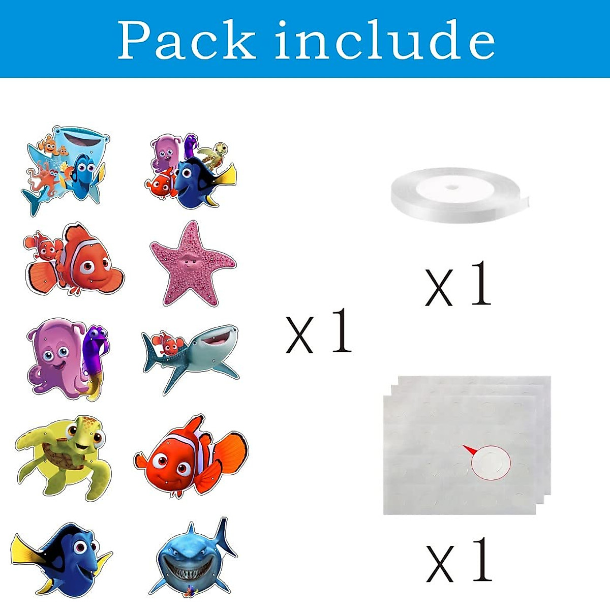 Finding Nemo Porch Sign Door Hanging Banner, Finding Dory Birthday Party Supplies for Finding Nemo Party Decorations