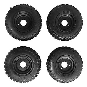 Togarhow 29inch 740mm Rear Axle Shaft Kit with 4.10-6 Front/Rear Wheels Tires 6" Rims Brake Assembly and Chain and Sprocket & Steering Knuckle Set Suitable for Go Kart Quad Trike Drift Bikes