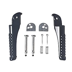 SJVLXHI Foot Pegs Footrest Bracket Set Assembly for Coleman BT200X CT200U Trail 200 CT200U-EX CT100u Trail 100 196cc 6.5hp Powersports Motor Mini Bike Left Right Silver 2 pack Parts Black