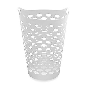 Starplast Tall Flex Laundry Basket 17.75" x 17.25" x 26", White (1, White)