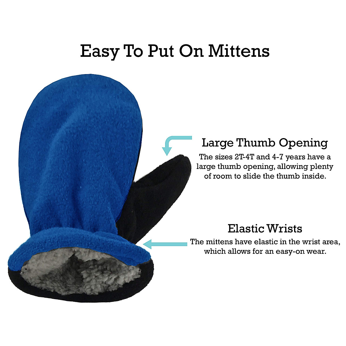 N'Ice Caps Toddler Baby Hat Mitten Set Boys Dino Fleece Gloves Warm Sherpa Lined (4-7 Years, Black/Royal/Neon Green Dino)