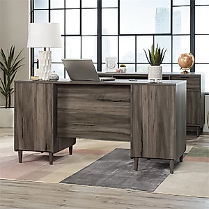 Sauder Clifford Place Modern Executive Desk in Jet Acacia, Jet Acacia Finish