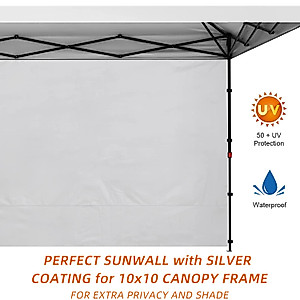 Instant Canopy SunWall 10x10 Canopy Wall Sidewall for Pop Up Canopy Tent,1 Piece Sidewall Only (10x10, Black)