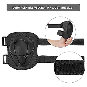 Kid's Protective Gear Set,Roller Skating Skateboard BMX Scooter Cycling Protective Gear Pads (Knee Pads+Elbow Pads+Wrist Pads),(Black)