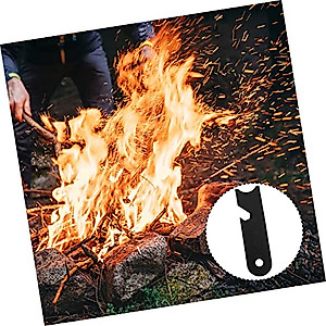 FAVOMOTO 10pcs Ferrocerium Stone Living Striker Scraper Keychain Activity Scrapers Fire Premium Function Lighter Starter Drilled Emergency Flint Flintstone Backing Rod Lightweight Outdoor