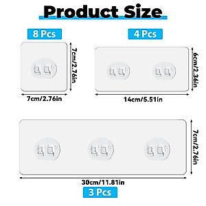 Qianyu 15 Pcs Strong Adhesive Shower Hooks Shower Caddy Adhesive Replacement Transparent No Drilling Caddy Stick Pads Waterproof Shower Shelves Hooks for Bathroom Storage Soap Holder Kitchen Racks