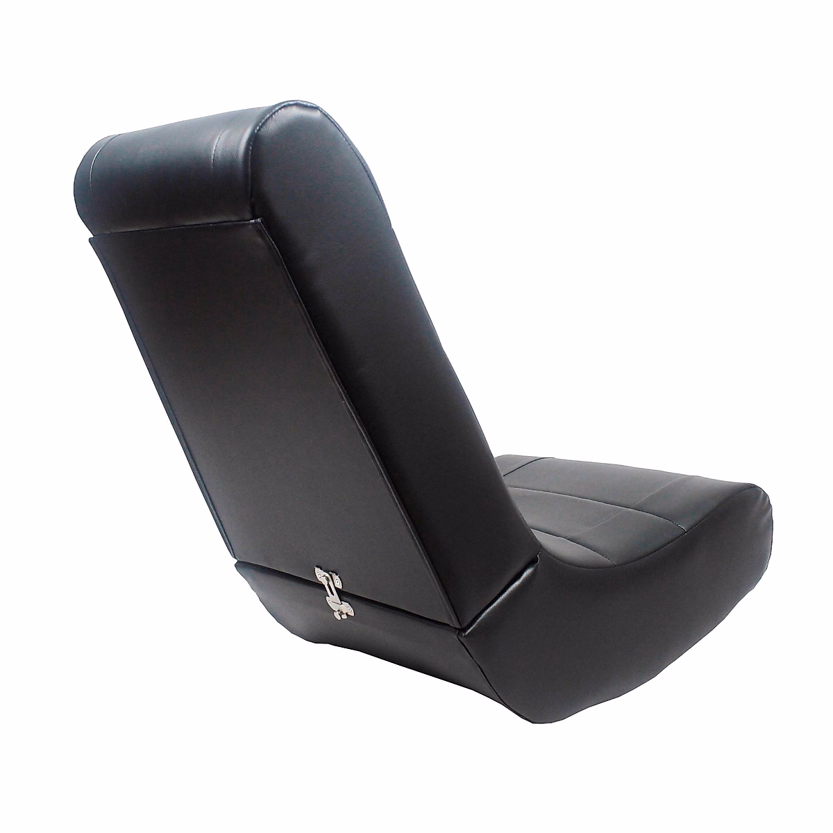 Loungie Leather PU Floor Chair - Black PU/Black PU | Design: Rockme | for Kids, Teens, Adults, Boys Or Girls | 33.4L x 18.5W x 28.4H