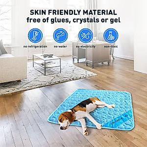 INSPECTOR TAIL Cooling Mat + 2 Washable Pee Pads | Bonus String Bag for Traveling & Dry Bag to Storage Wet Pads | Cooling Blanket for Large & Extra Large Dogs | 5 Pack Dog Essentials