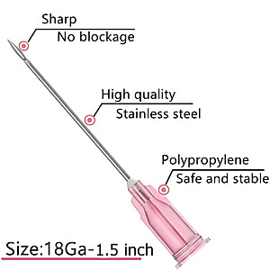 50 Pack 3ml Luer Lock with 18 Gauge 1.5 Inch for Scientific Labs Measuring and Dispensing, Individually Sealed Wrapped