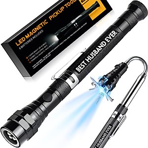 Gifts for Husband Him from Wife - "BEST HUSBAND EVER" Magnetic Pickup Tool with Flashlight - Husband Birthday Gift Ideas - Husband Stocking Stuffers, Valentines Day Fathers Day Practical Gifts