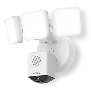 WYZE Floodlight Camera Pro, 3000-Lumen LEDs, 180° Wide View, 2K HD Outdoor Security Camera, Motion Detection, 105dB Siren, Cloud & Local Storage, Color Night Vision, for Home Surveillance, Wired