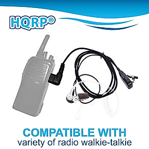HQRP 2-Pin Headset with Earpiece & Microphone Compatible with Motorola RDV-5100, RDV-2020, RDU-2020, RDU-2080D, RDU-4100, RDU-4160D, RDV-2080D, RDV-5100 + HQRP Sun Meter