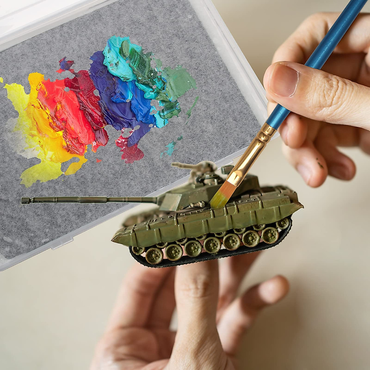 Stay Wet Palette for Acrylic Painting Garpernics Wet Palette Tray with Sponges and 100 Papers for Acrylic Paints, Keep Paint Wet and Fresh for Miniatures