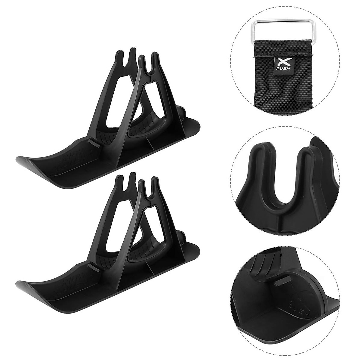 IMIKEYA Snow Sleds Snow Scooter Ski Sled Set for Balance Bikes Snow Slider Ski Set, Black