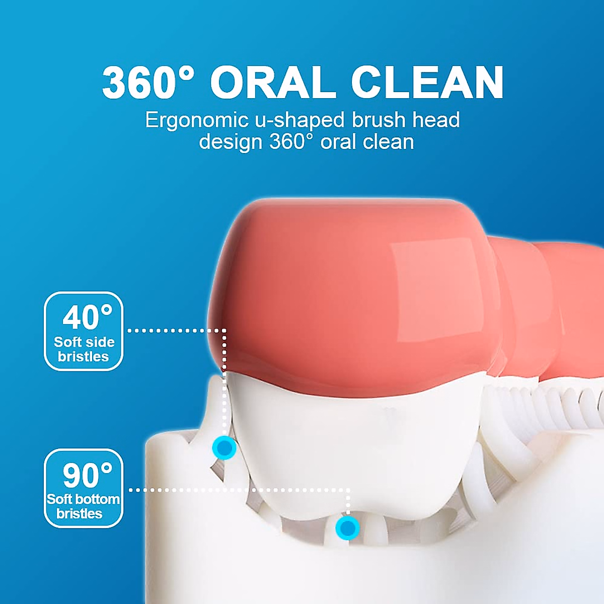 Mespirit 2Pcs Kids U-Shaped Toothbrush,Food Grade Soft Silicone Brush Head, 360° Oral Teeth Cleaning Design,Suitable for Children aged2-6