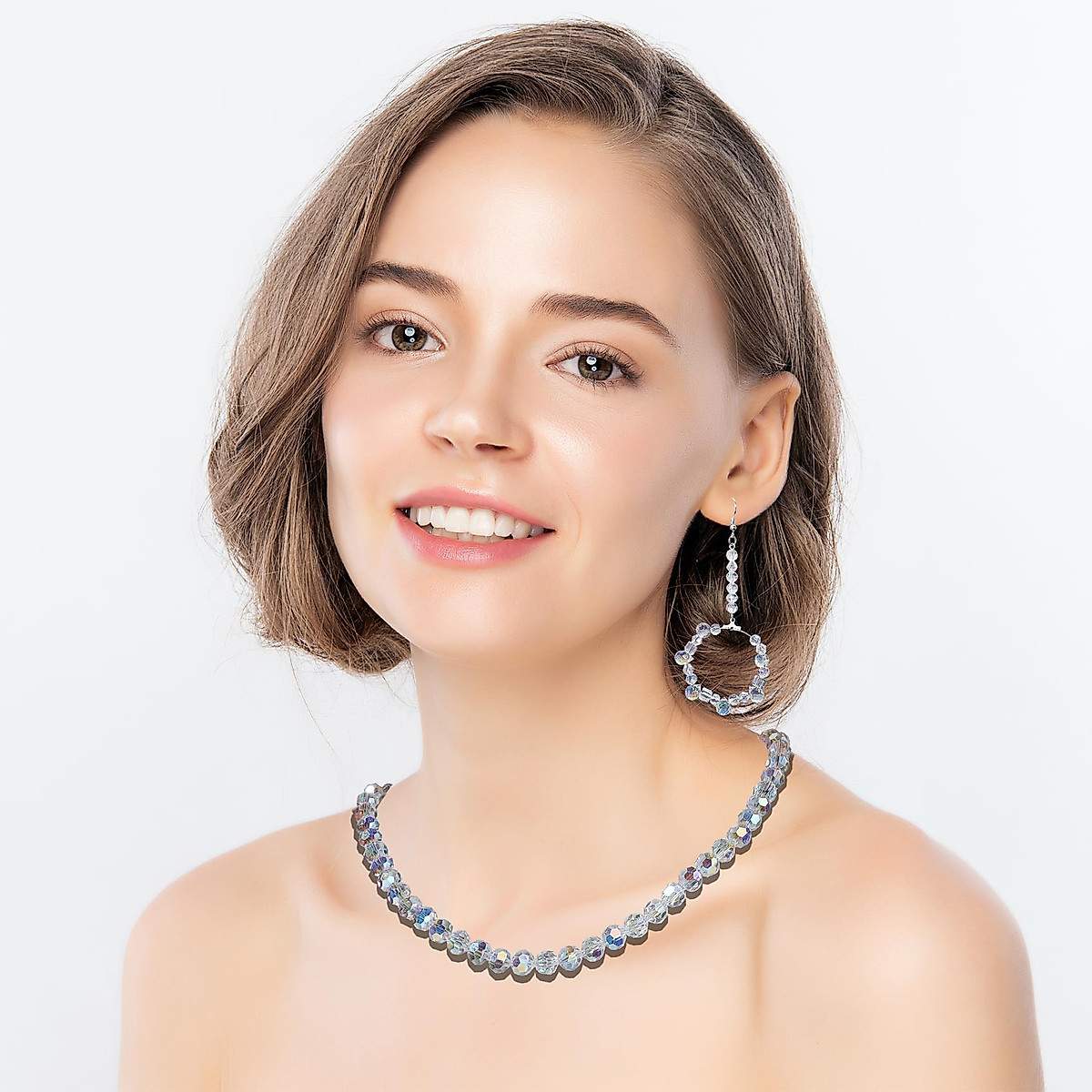 Beadtales 100pcs Crystal Glass Beads - 10mm Heart Faceted Rondelle Spacer Beads Bulk Loose Beads for Jewelry Making DIY Crafts