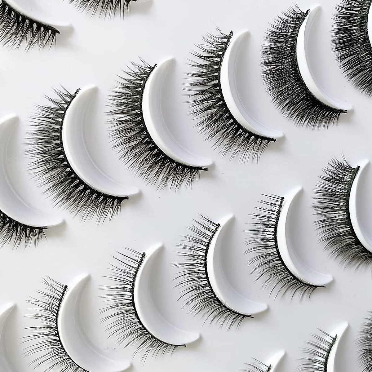 DAODER Lashes Short Eyelashes Natural Look Faux Mink Lashes Wispy Medium Length False Eyelashes 9~11mm Reusable Eye Lashes Pack Variety Styles 20Pairs Black