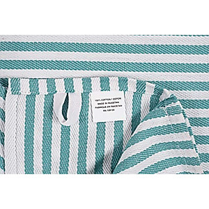 KAF Home Mixed Flat & Terry Kitchen Towels | Set of 6 18 x 28 Inches | 4 Flat Weave Towels for Cooking and Drying Dishes and 2 Terry Towels, for House Cleaning and Tackling Messes and Spills (Teal)