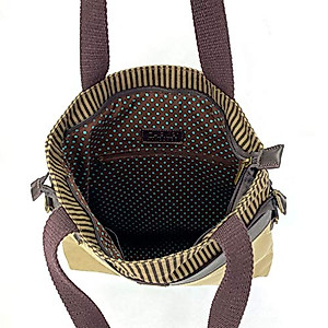 CHALA Canvas Convertible Stripe Work Tote with Chala Key-Fob in Light Olive (Daisy)