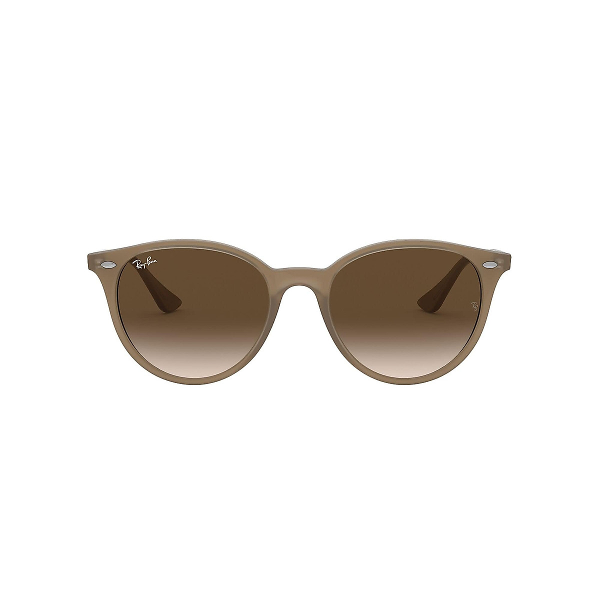 Ray-Ban RB4305 Round Sunglasses, Opal Beige/Brown Gradient, 53 mm