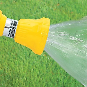 Underhill Garden Water Hose Nozzle, Sprayer, 37 GPM 80 PSI, 3/4-Inch Thread Inlet, Jet, Soak, Fan, Attachment, Heavy-Duty Metal and Rubber, Adjustable, Magnum, NG450