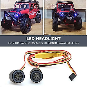 GLOBACT OGRC RC LED Light Kit Headlights Angel Eyes with 12 Modes for Traxxas TRX-4 Axial SCX10 RC4WD 1/10 RC Rock Crawler Car Accessories