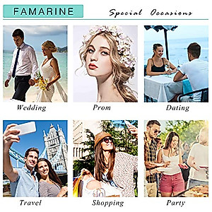 FAMARINE CZ Long Necklace, Rhinestone Bar Y Lariat Necklace Silver Tone for Women Birthday (Silver Rhinestone Y Necklace)