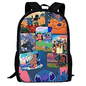 Cartoon Anime Backpack For Stitch Large Capacity Portable Anime Laptop Bag Cute Lightweight Outdoor Travel Backpack Casual