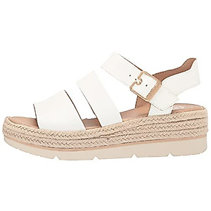 Dr. Scholl's Shoes Women's Once Twice Espadrille Wedge Sandal, White, 8