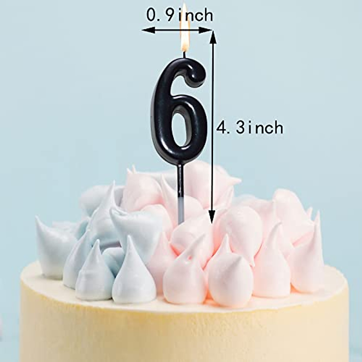 10 Pieces Birthday Numeral Candles, Cake Numeral Candles Birthday Cake Candles for Kids Adults, Number 0-9 Cake Topper Decoration for Birthday Wedding Anniversary Party Celebration,Black