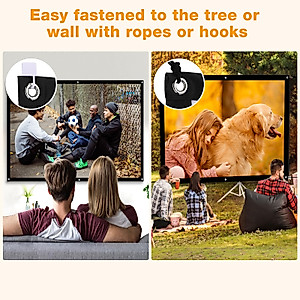 72 and 150 inch Projector Screen, Taotique 4K Movie Projector Screen 16:9 HD Foldable and Portable Anti-Crease Indoor Outdoor Projection Double Sided Video Projector Screen for Home, Party, Office