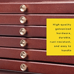 MEEDEN 6-Drawer Wood Artist Supply Storage Box, Portable Beechwood Multifunctional Pencil Brush Organizer Wood Box with Drawer&Compartments for Pastels, Pencils, Pens, Makeup Brushes(Mahogany Color)