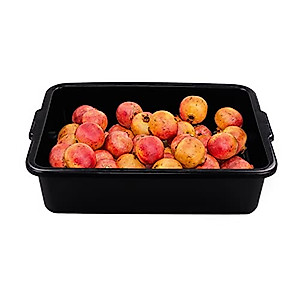 Buyitt 4-Pack 24 L Commercial Bus Box, Plastic Utility Bus Tubs, Black