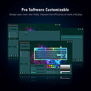 Womier K87 75% Keyboard, TKL Mechanical Keyboard, Hot Swappable Mechanical Gaming Keyboard, RGB 87 Keys Planet Theme Keyboard for Win/Mac/PC, Pro Driver/Software Supported (Linear Sky Switch)