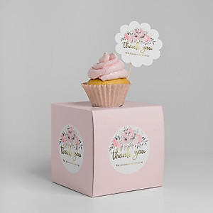 Mobiusea Creation Floral Party Thank You for Celebrating with Us Sticker | 2 inch | Gold Foil | 48pcs Waterproof Thank You Stickers for Wedding, Bridal Shower, Birthday, Boho Girl Baby Shower